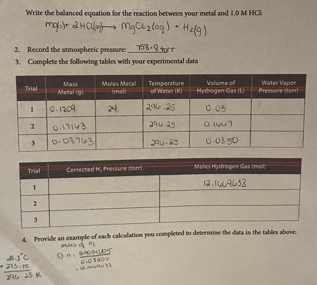 Solved Write the balanced equation for the reaction between | Chegg.com