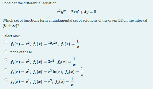 Solved Consider the differential equation ry" - 2xy' + 4y = | Chegg.com