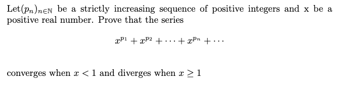 Solved Let(Pn)nen be a strictly increasing sequence of | Chegg.com