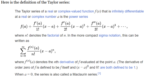 Solved The Taylor series of a real or complex-valued | Chegg.com