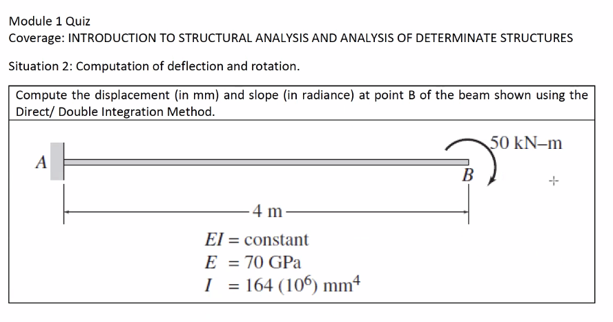 Solved Module 1 Quiz Coverage: INTRODUCTION TO STRUCTURAL | Chegg.com