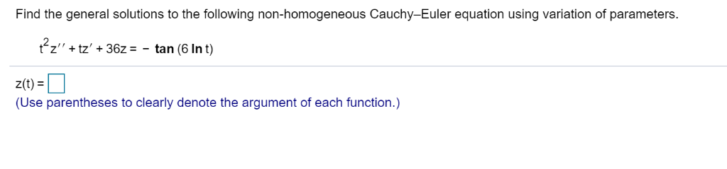 Solved Find the general solutions to the following | Chegg.com