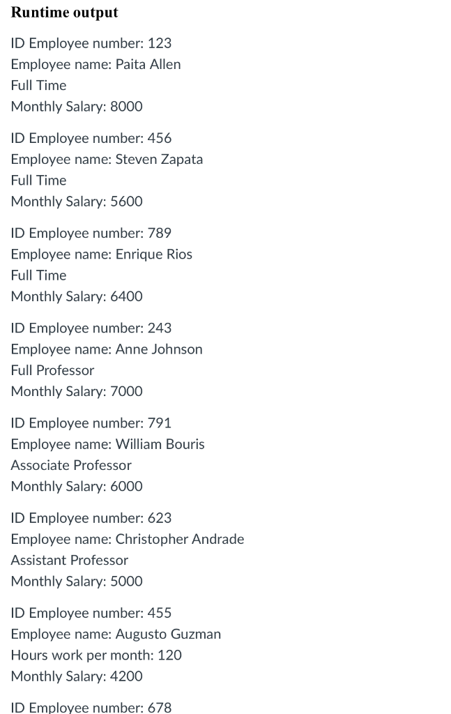 Solved Payroll System Using Inheritance and Polymorphism You | Chegg.com