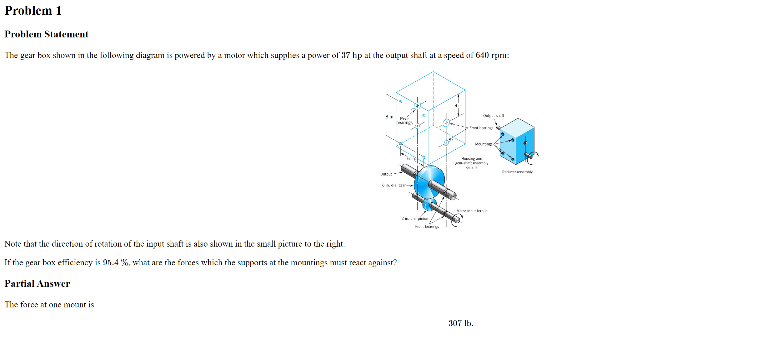 Solved Problem Statement The gear box shown in the following | Chegg.com
