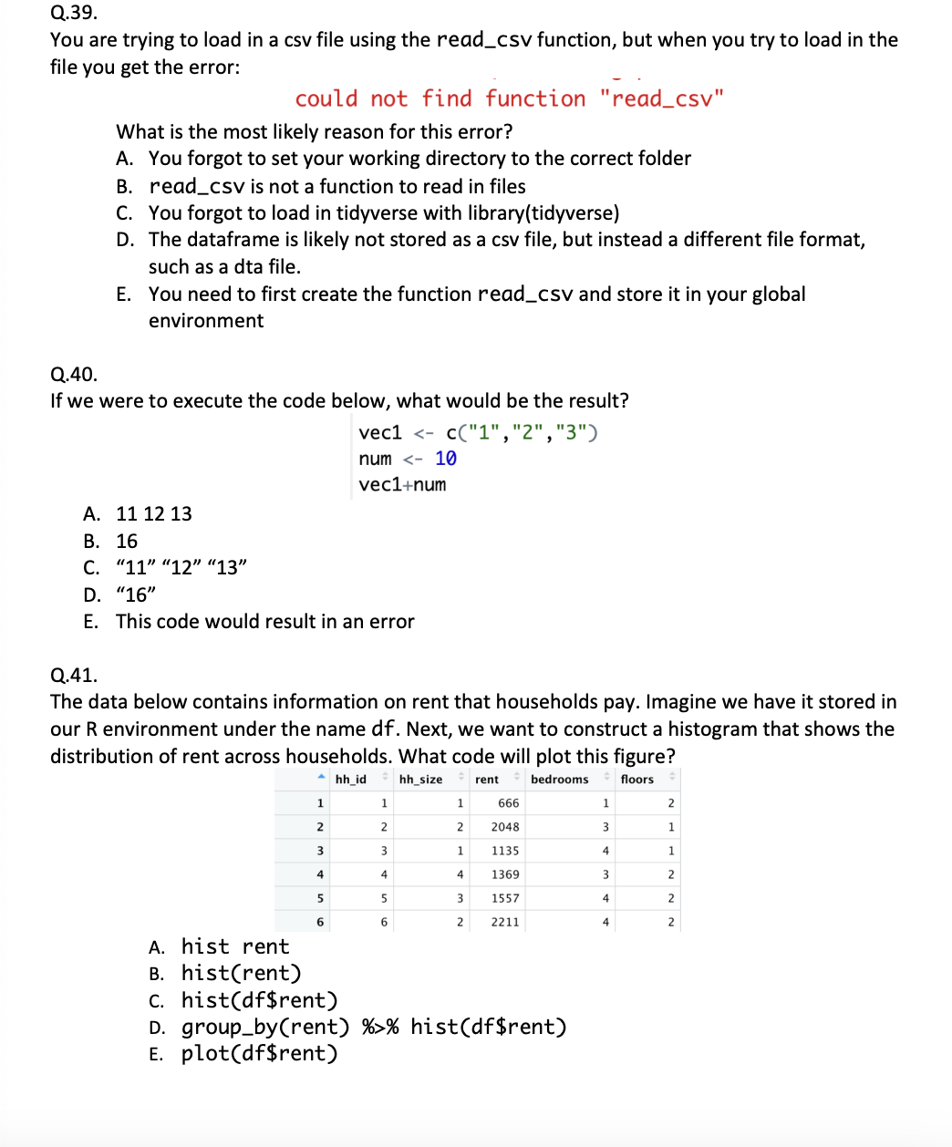Solved All questions on this page relate to the data frame | Chegg.com