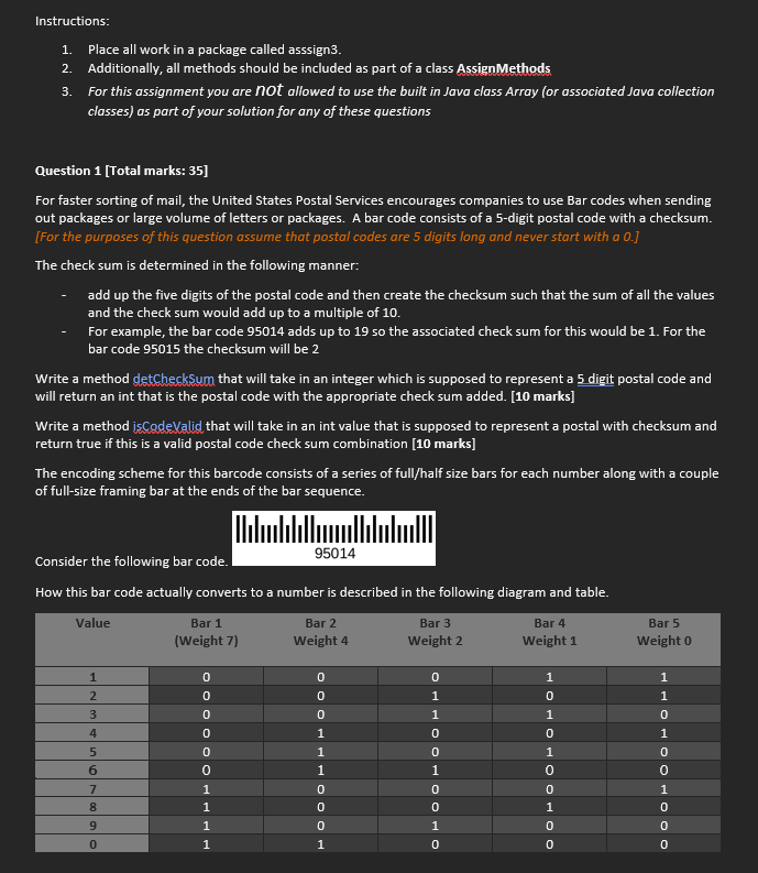 Solved Instructions: 1. Place all work in a package called | Chegg.com