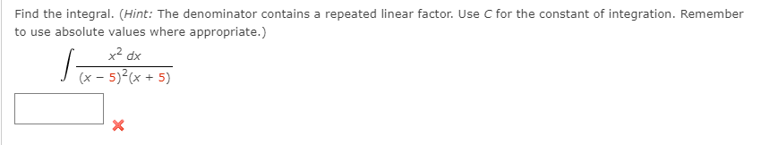 Solved Find the integral. (Hint: The denominator contains a | Chegg.com