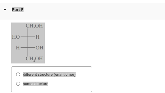 different structure (enantiomer) same structure | Chegg.com