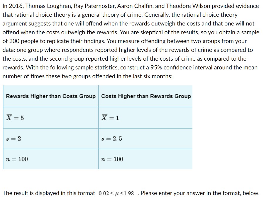 Solved In 2016, Thomas Loughran, Ray Paternoster, Aaron | Chegg.com