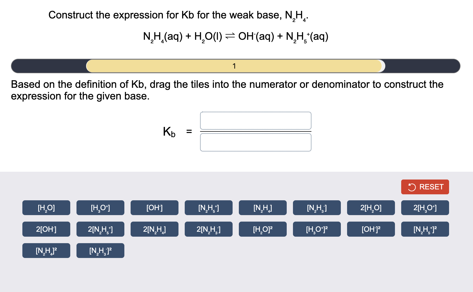 Solved Construct the expression for Kb for the weak base, | Chegg.com