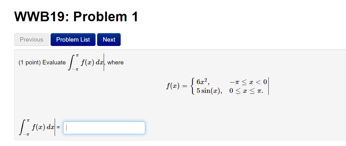 Solved WWB19: Problem 1 Previous Problem List Next (1 point) | Chegg.com