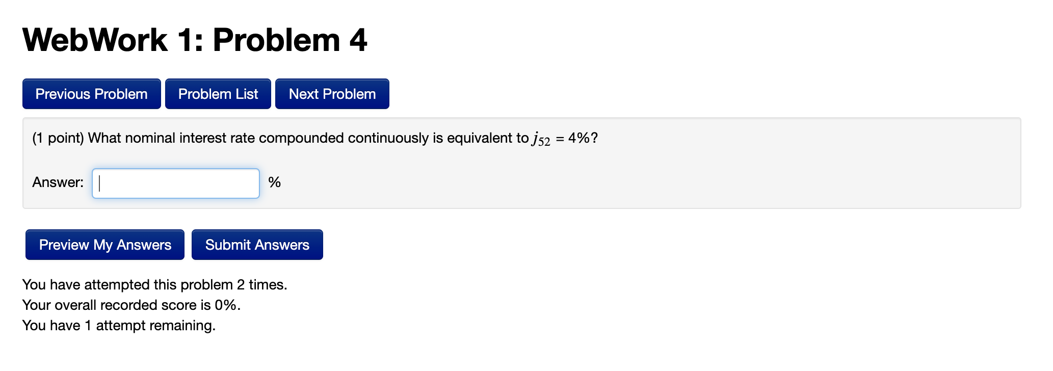 Solved WebWork 1: Problem 4 Previous Problem Problem List | Chegg.com Solved WebWork 1: Problem 4 Previous Problem Problem List | Chegg.com