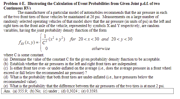 Solved Problem 4-E. Illustrating the Calculation of Event | Chegg.com