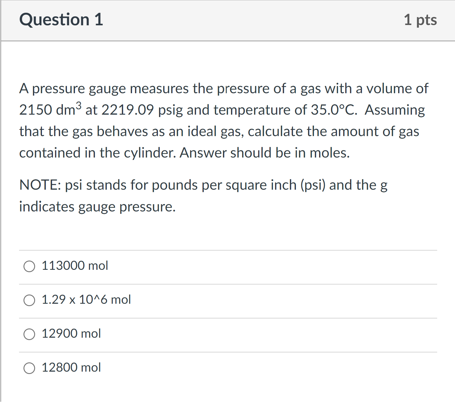 Solved Question 1A pressure gauge measures the pressure of a | Chegg.com