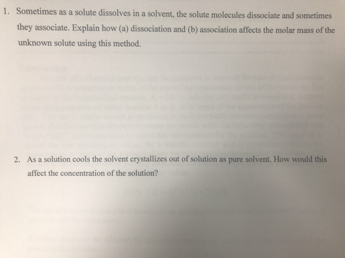 Solved Sometimes as a solute dissolves in a solvent, the | Chegg.com
