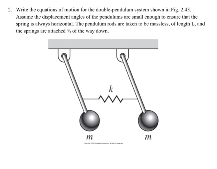 Solved Write the equations of motion for the double-pendulum | Chegg.com