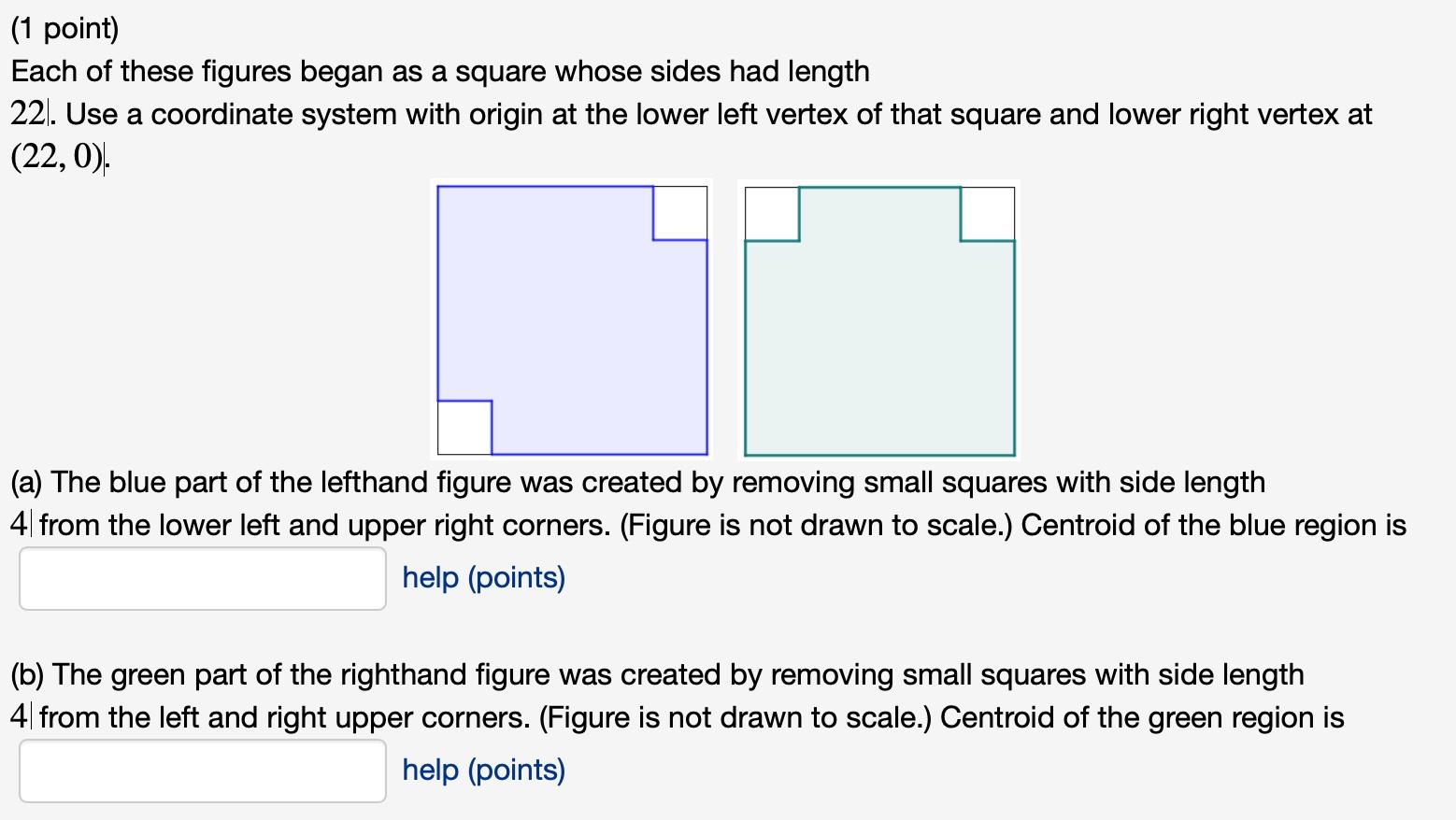 Solved (1 point) Each of these figures began as a square | Chegg.com