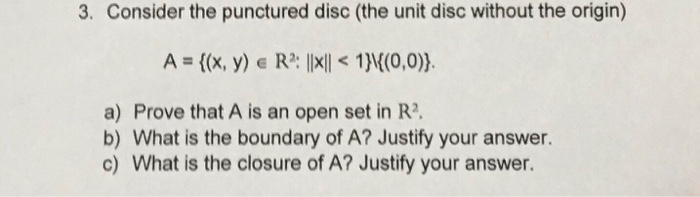 Solved 3. Consider the punctured disc (the unit disc without | Chegg.com