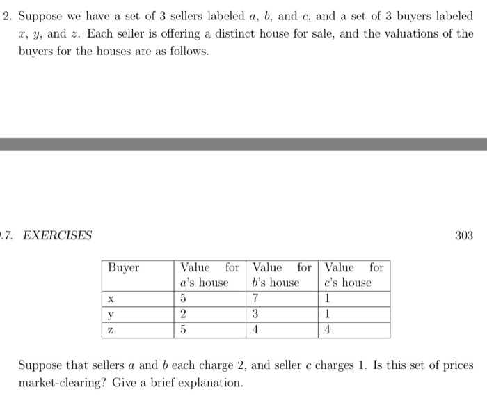 Solved 2. Suppose we have a set of 3 sellers labeled a, b, | Chegg.com