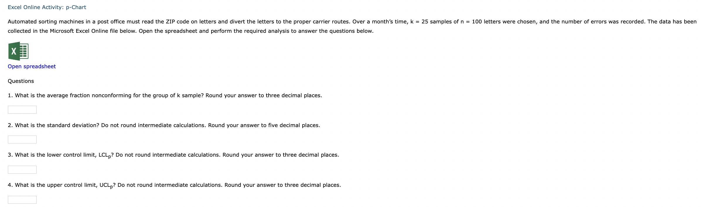 Solved collected in the Microsoft Excel Online file below. | Chegg.com