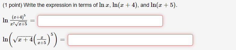 Solved (1 point) Write the expression in terms of | Chegg.com