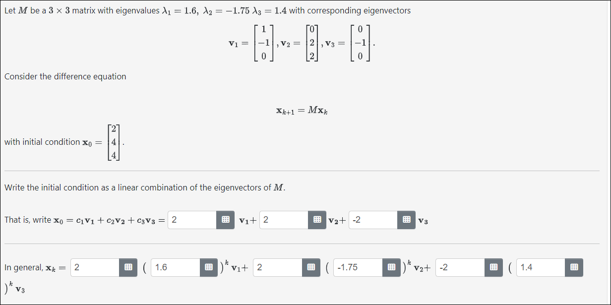 Solved Let M be a 3×3 matrix with eigenvalues | Chegg.com