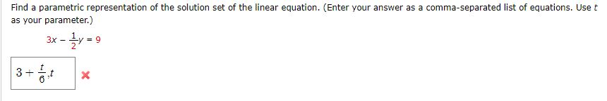 Solved Find A Parametric Representation Of The Solution Set