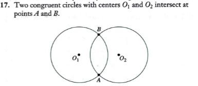 Solved 17. Two congruent circles with centers O1 and O2 | Chegg.com