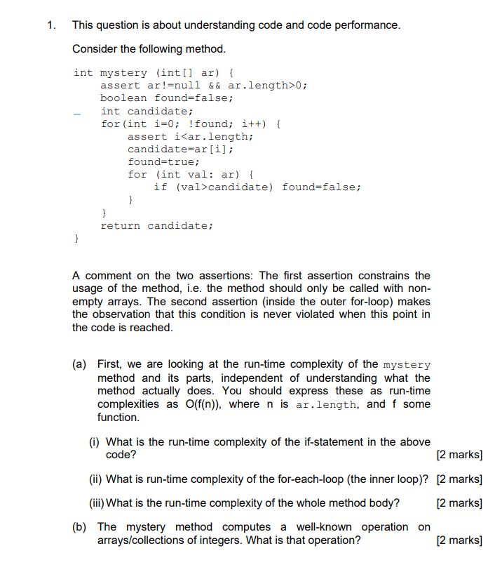 Solved 1. This question is about understanding code and code | Chegg.com