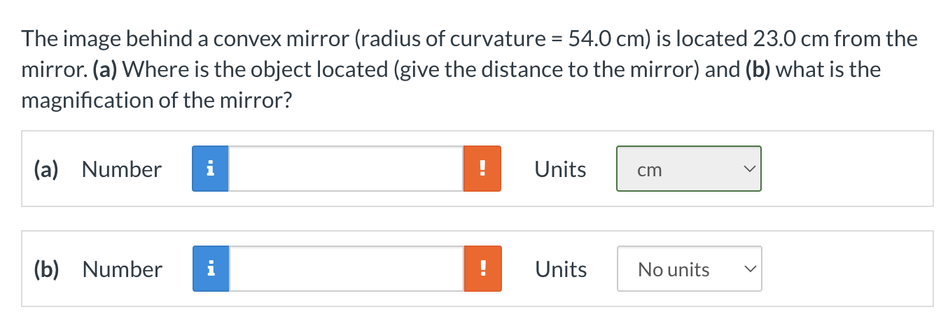 Solved The image behind a convex mirror (radius of curvature | Chegg.com