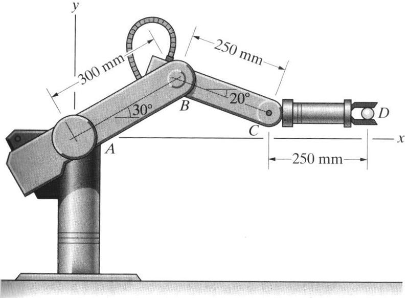 Solved Link AB of the robot arm shown rotates with a | Chegg.com