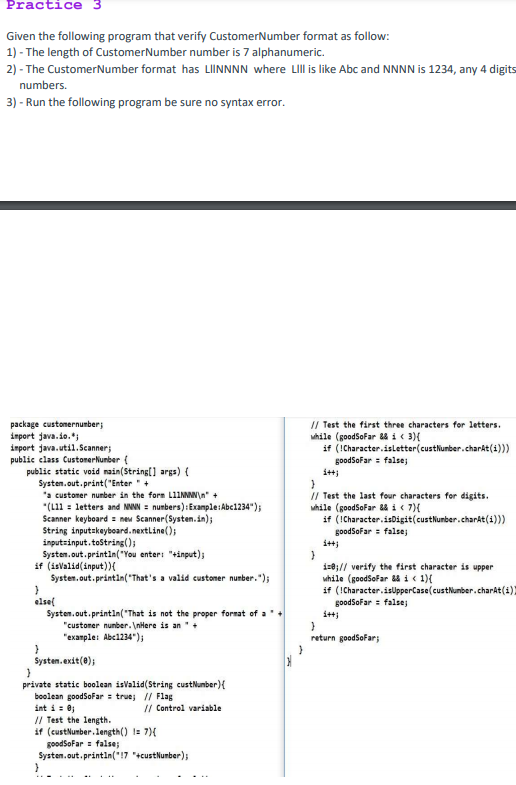 Solved Practice 3 Given the following program that verify | Chegg.com