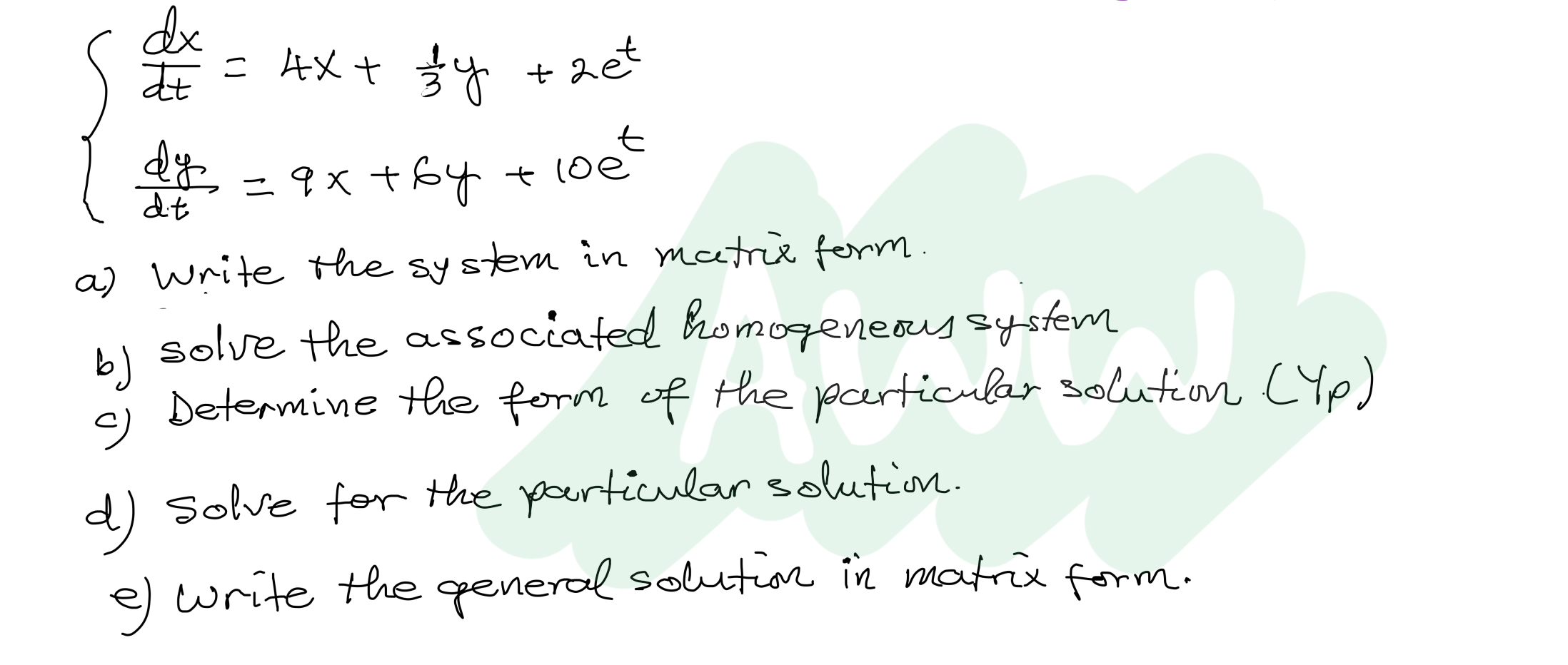 Solved ODE. please type instead of handwriting (step by | Chegg.com