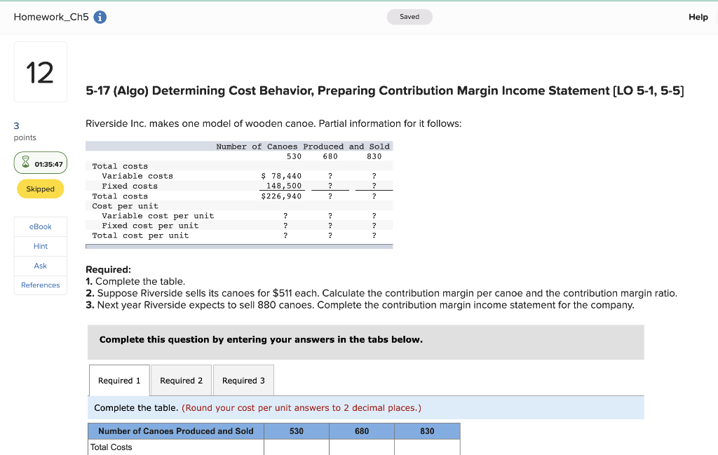 Solved 5-17 (Algo) Determining Cost Behavior, Preparing | Chegg.com