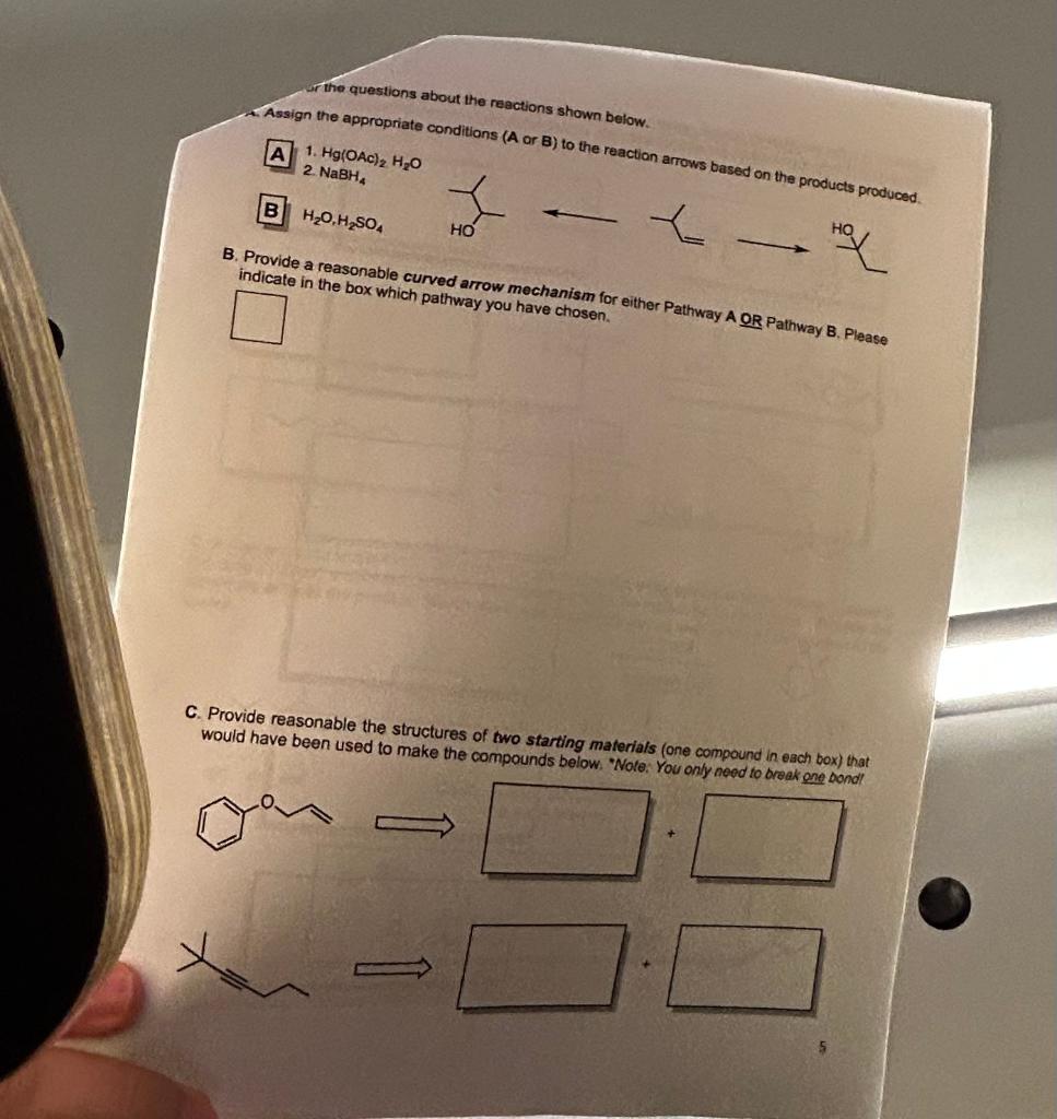Solved or the questions about the reactions shown below. A | Chegg.com
