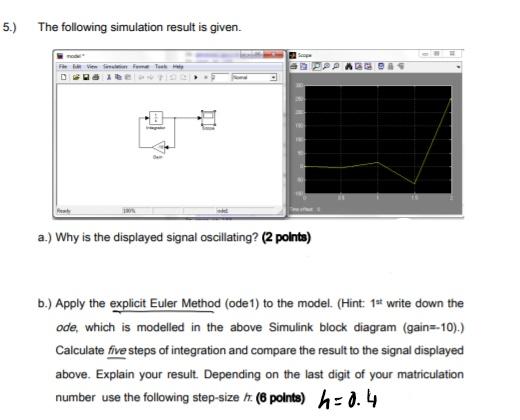 Solved Please Use Explicit Eulers Method With Step 