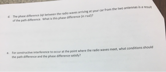 Solved Two radio antennas A and B are separated by 300 m as | Chegg.com