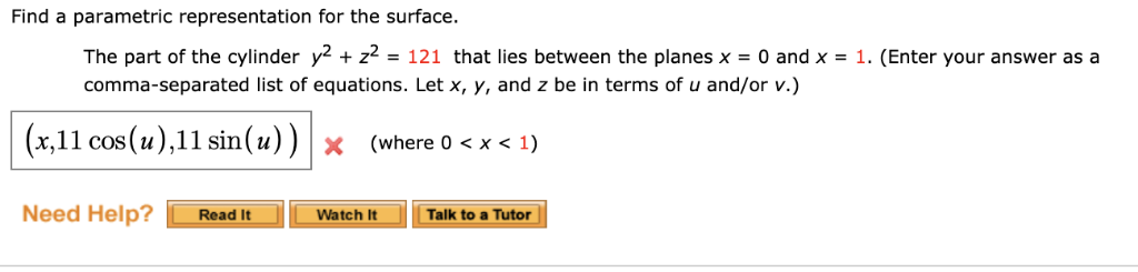 Solved Find a parametric representation for the surface The | Chegg.com