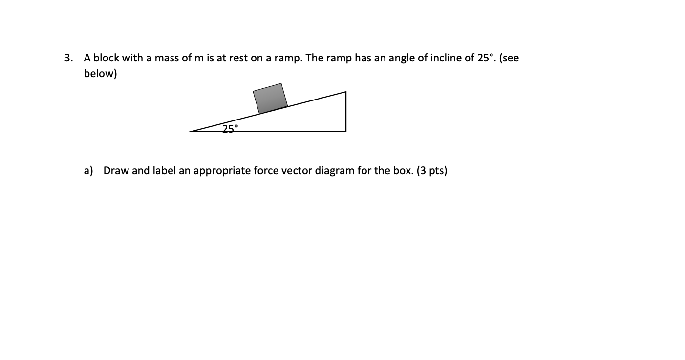 Solved: 3. A Block With A Mass Of M Is At Rest On A Ramp. ... | Chegg.com