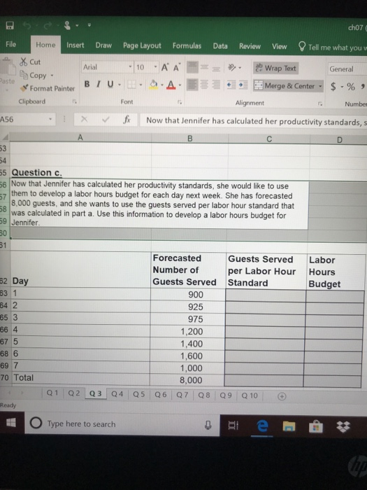 Insert Draw Page Layout Formulas Data Review View Cut | Chegg.com