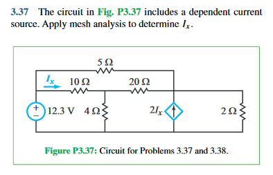 Solved 3.37 The circuit in Fig. P3.37 includes a dependent | Chegg.com