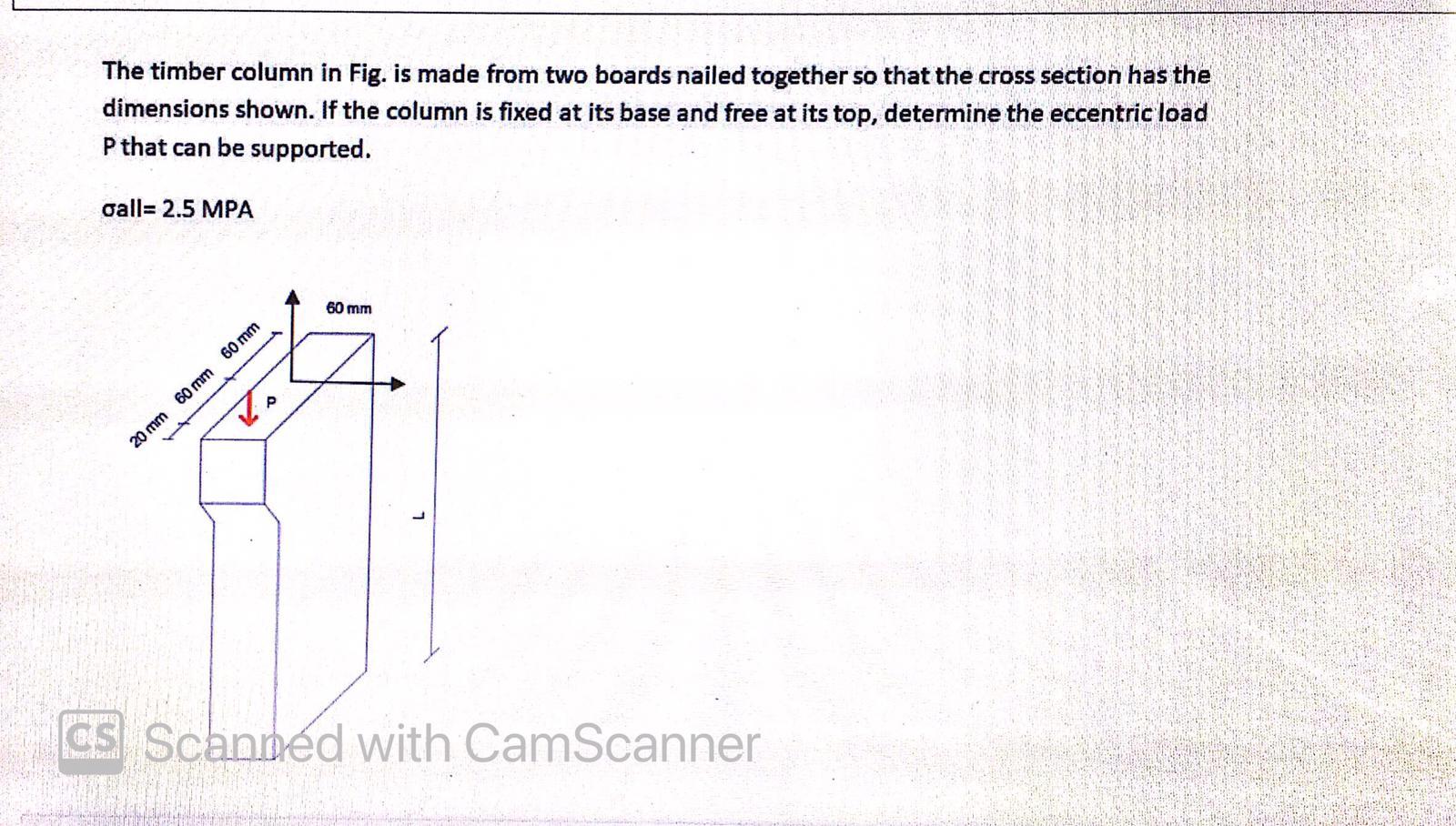 Solved The timber column in Fig. is made from two boards | Chegg.com