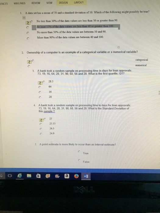 Solved A data set has a mean of 70 and a standard deviation | Chegg.com