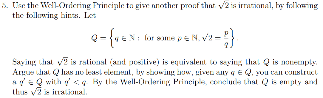 Solved Use the Well-Ordering Principle to give another proof | Chegg.com