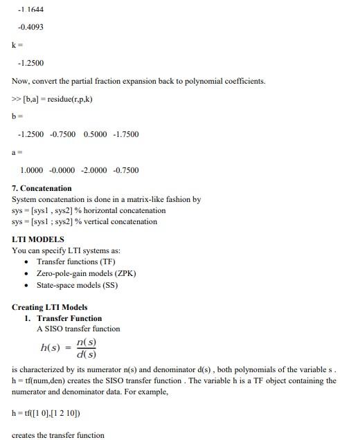 Solved INTRODUCTION TO CONTROL SYSTEM TOOLBOX OBJECTIVES To | Chegg.com