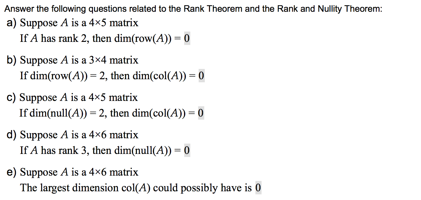 Solved Answer the following questions related to the Rank | Chegg.com