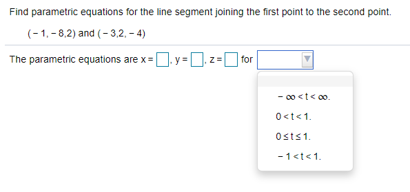 Solved Find parametric equations for the line segment | Chegg.com
