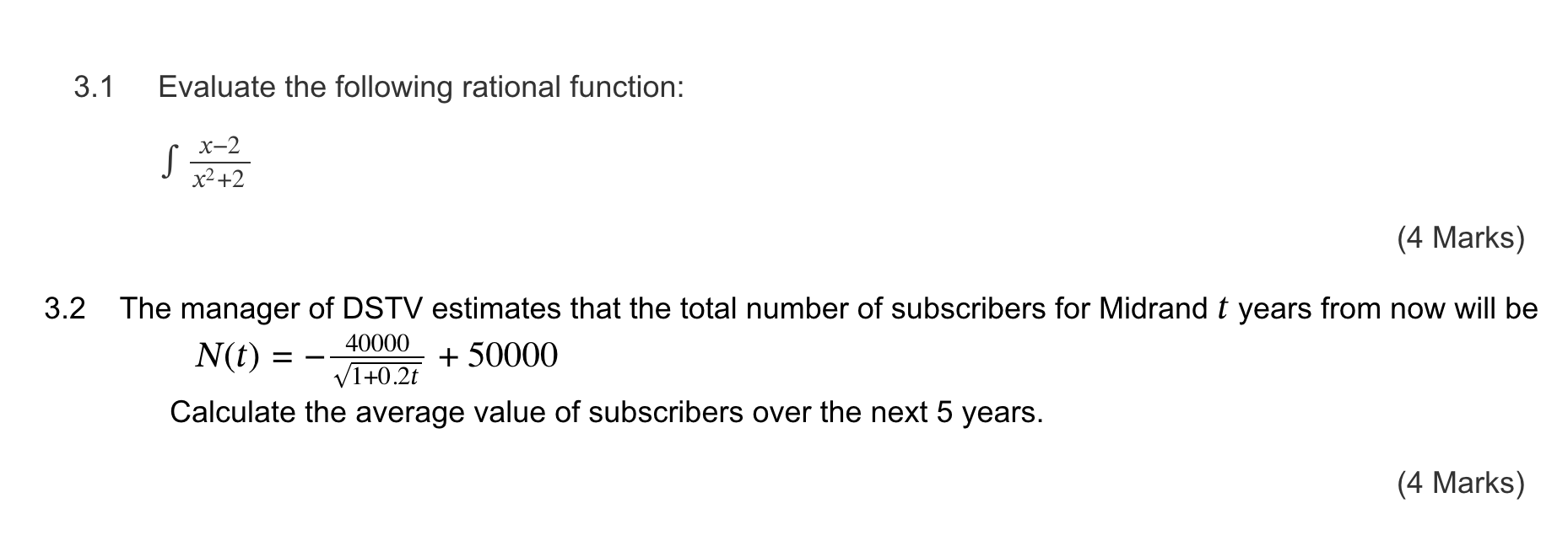 Solved 3.1 Evaluate the following rational function: | Chegg.com