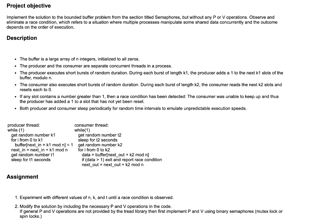 Solved Project objective Implement the solution to the | Chegg.com