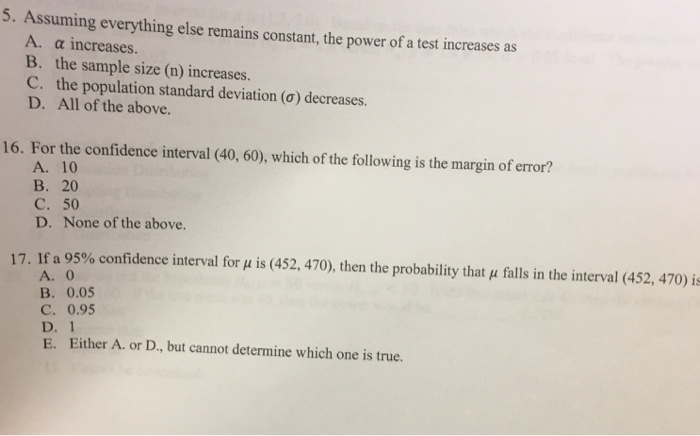 Solved 5. Assuming everything else remains constant, the | Chegg.com